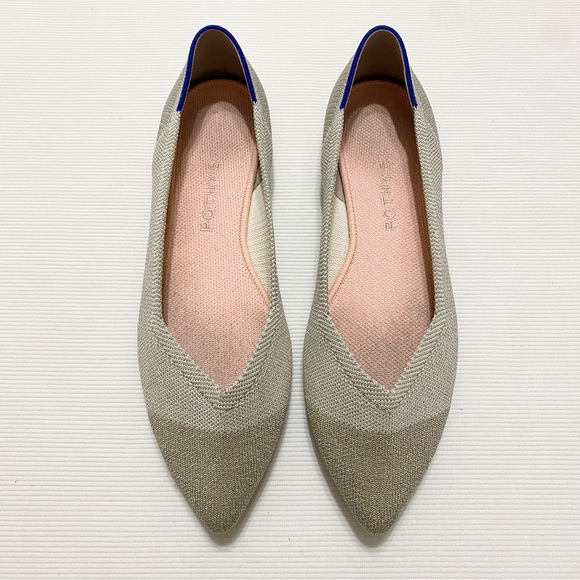 Rothy's | Shoes | Rothys The Point Flats In Diamond Metallic Platinum ...